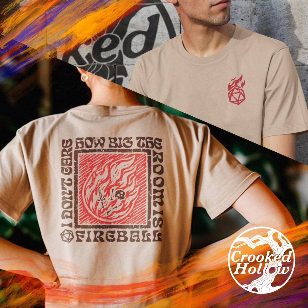 Dnd Fireball Pocket-tee Style Shirt, Wizard Class Shirt Dungeons and ...