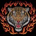 Fire Tiger Embroidery Design, Bold Animal Flame Pattern (digital ...