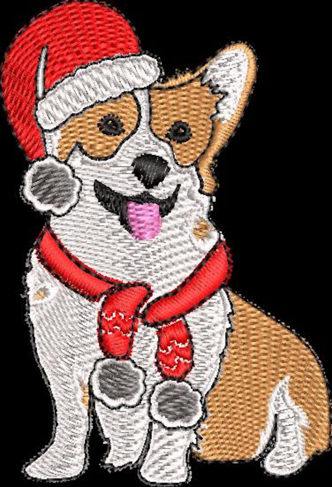 Corgi in Santa Costume Embroidery Design | Festive Dog Embroidery File ...