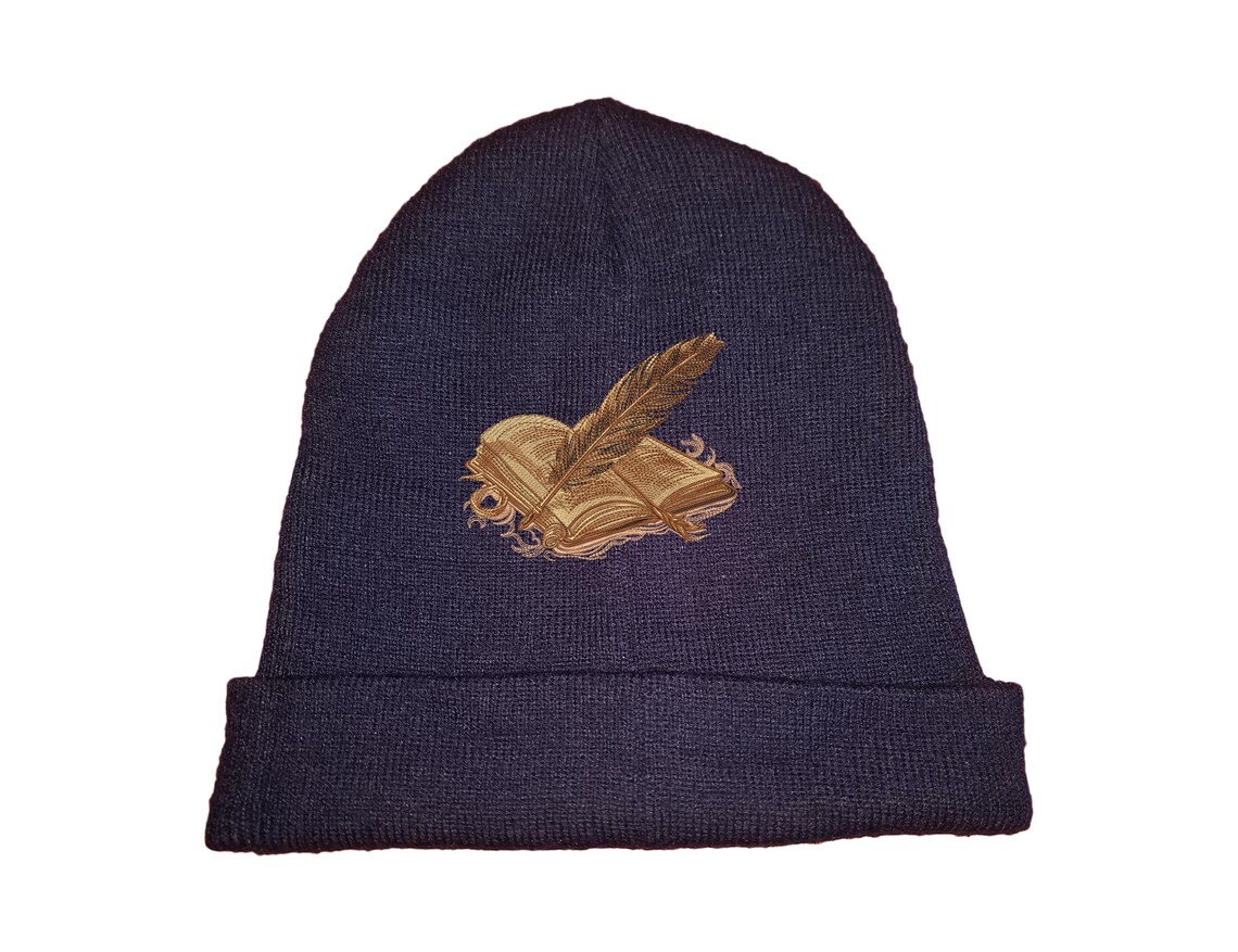 Quill Pen Embroidery Design - Elegant Feather and Book Digital File - Etsy