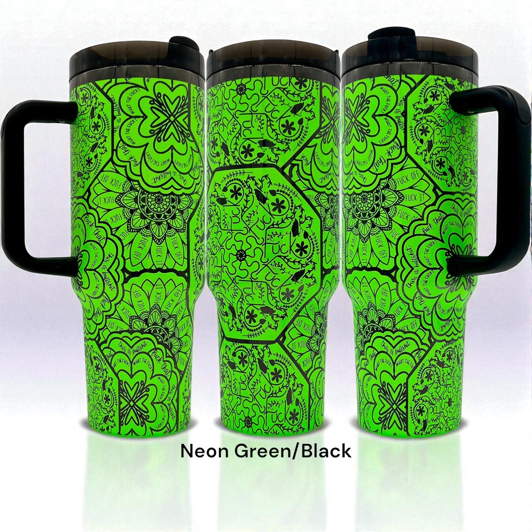 40oz Curse Mandala Hidden Curse Words and Sayings Laser Engraved ...