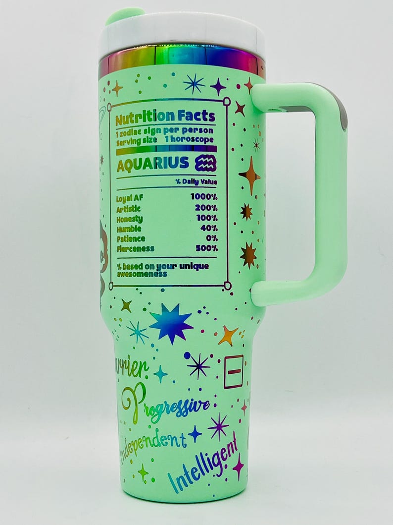 40oz Aquarius Zodiac Astrological Signs Series Laser Engraved Tumbler ...