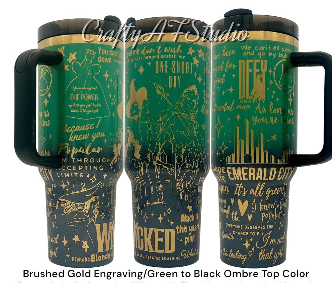 Defying Gravity Laser Engraved Tumbler 40oz Elphaba and Glinda - Etsy