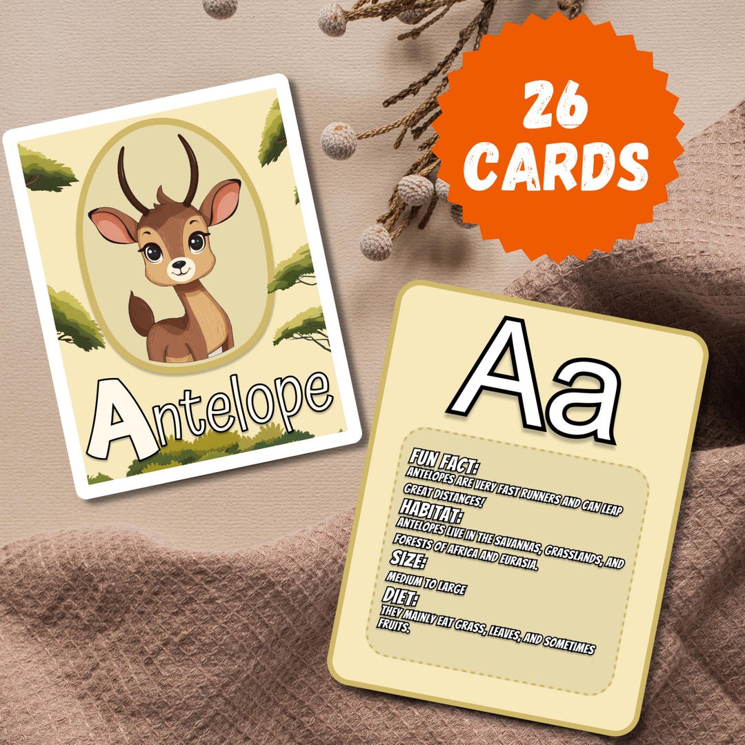 Printable Animal Alphabet Flashcards for Kids Fun Learning Tool With ...