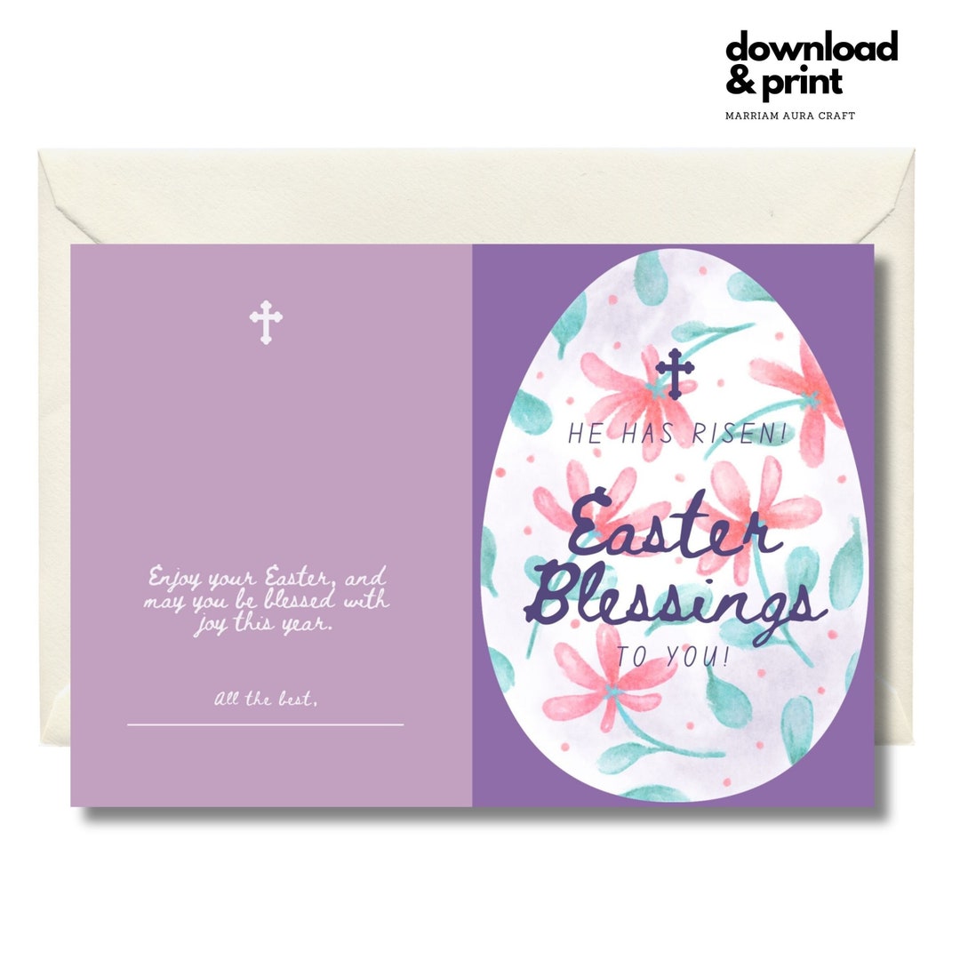 Printable Card | Easter Card | Downloadable Card | Digital Instant ...