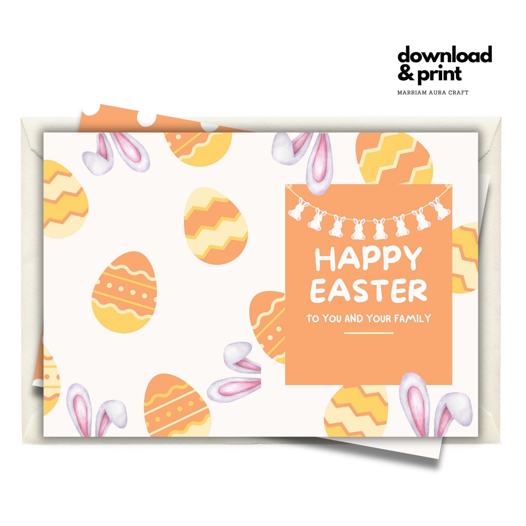 Printable Card | Easter Card | Downloadable Card | Digital Instant ...