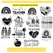 30 Bundle Design Teacher Life Clipart, Teacher's Appreciation Png ...