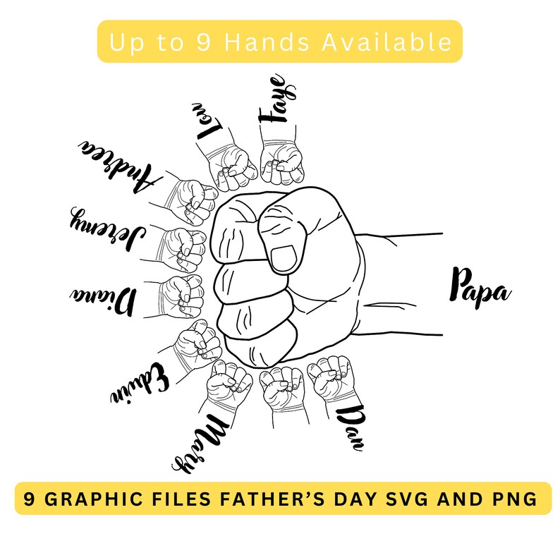 9 Bundle Father's Day Fist Bump Set Svg, Fist Bump Png, Family SVG ...