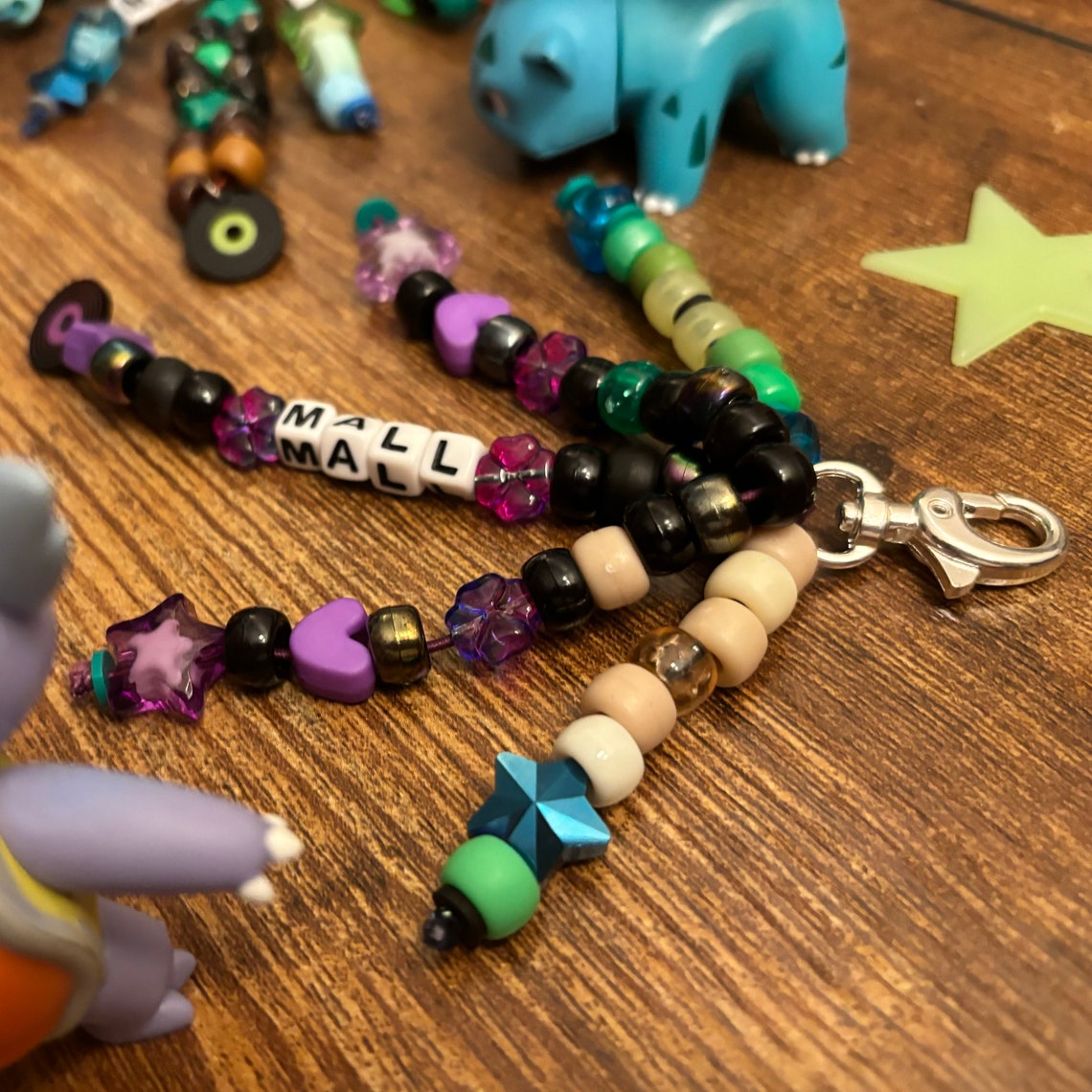 Minecraft Kandi Fidget Keychains With Rotating Lobster Clasp - Etsy