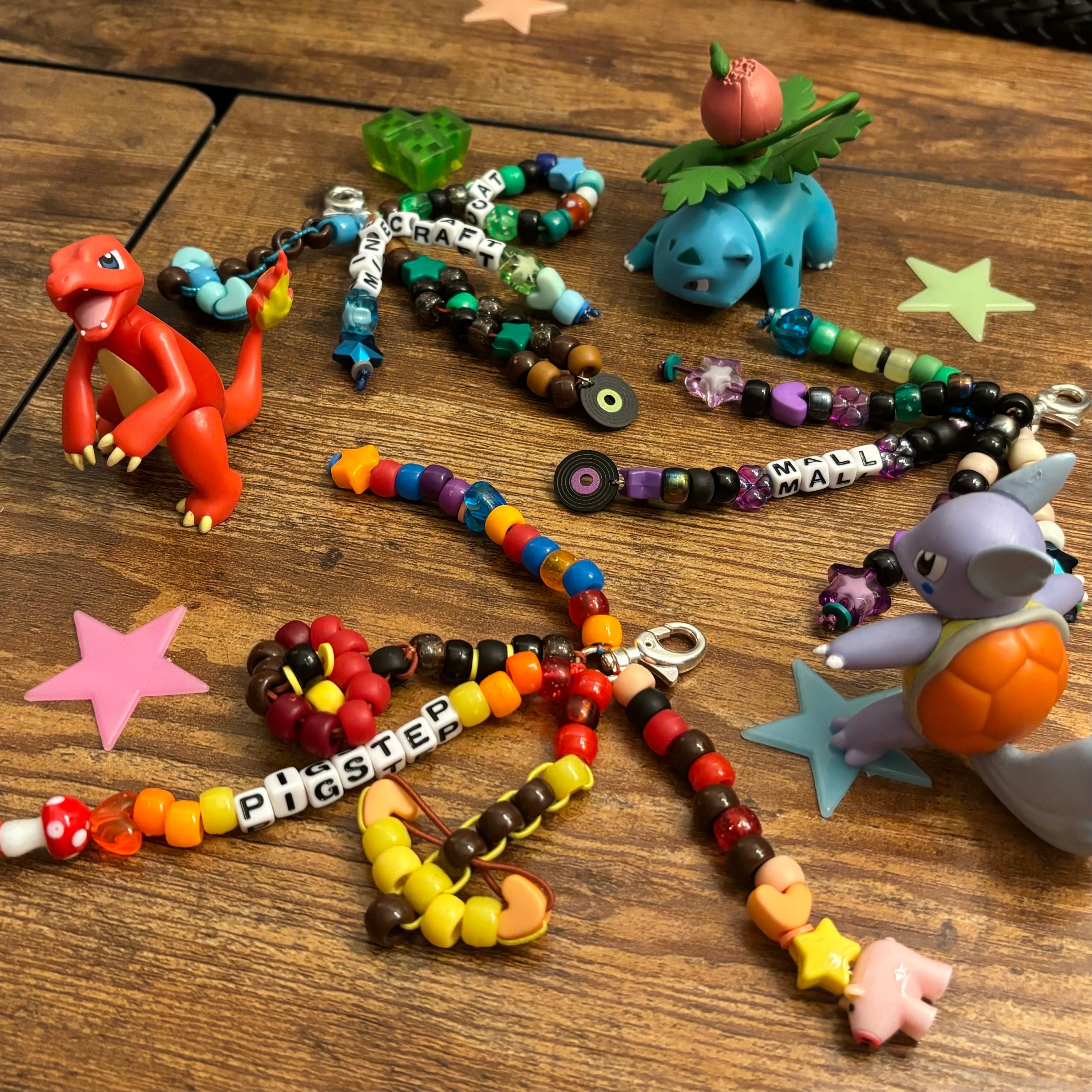 Minecraft Kandi Fidget Keychains With Rotating Lobster Clasp - Etsy