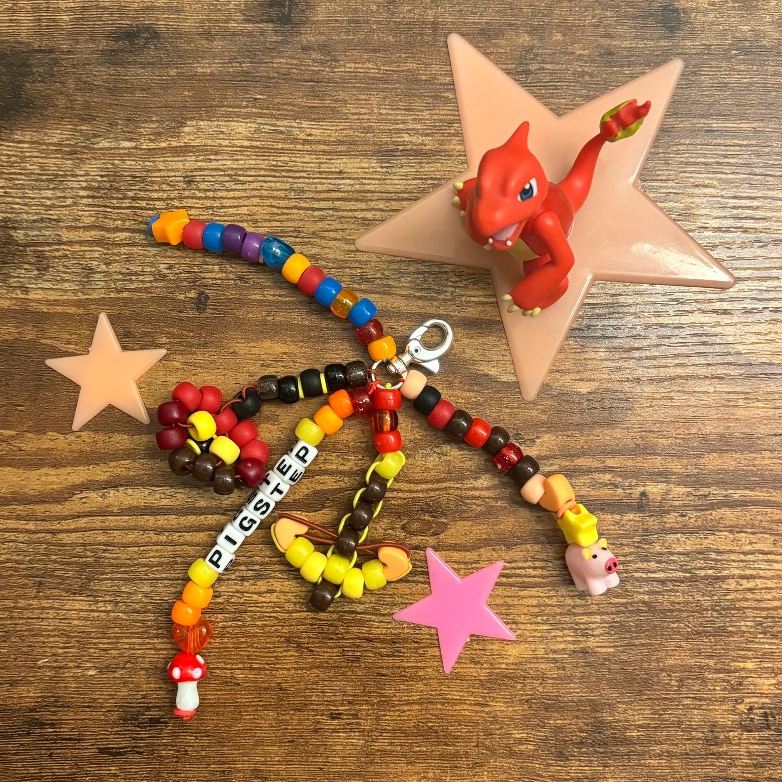 Minecraft Kandi Fidget Keychains With Rotating Lobster Clasp - Etsy