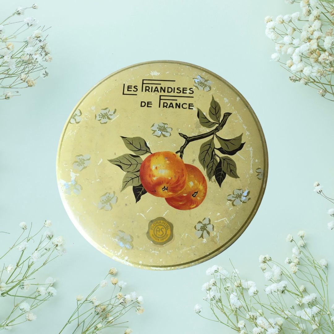 French Bonbon Tin, French Vintage Collectible Tin, Vintage Sweets Tin ...