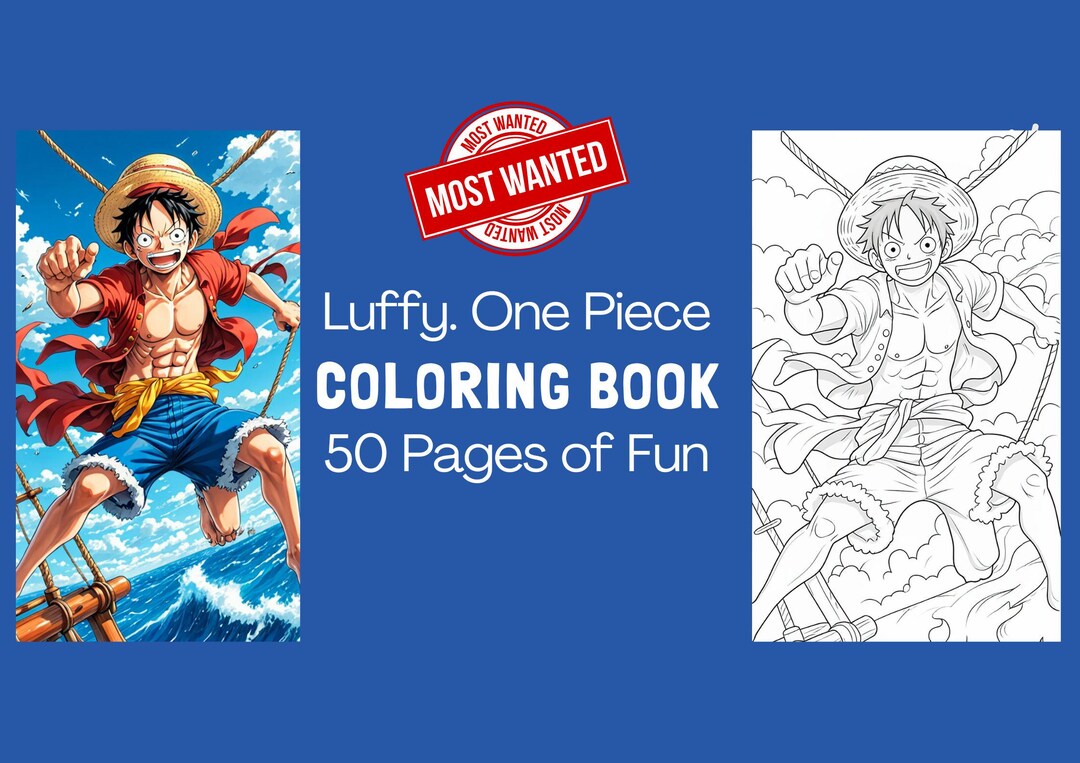 Luffy One Piece - Coloring Book | 50 Pages of Fun | Anime Fans' Dream ...