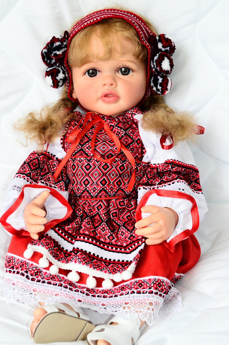 Collectible Realistic Reborn Doll in Ukrainian Embroidered Shirt 55cm ...