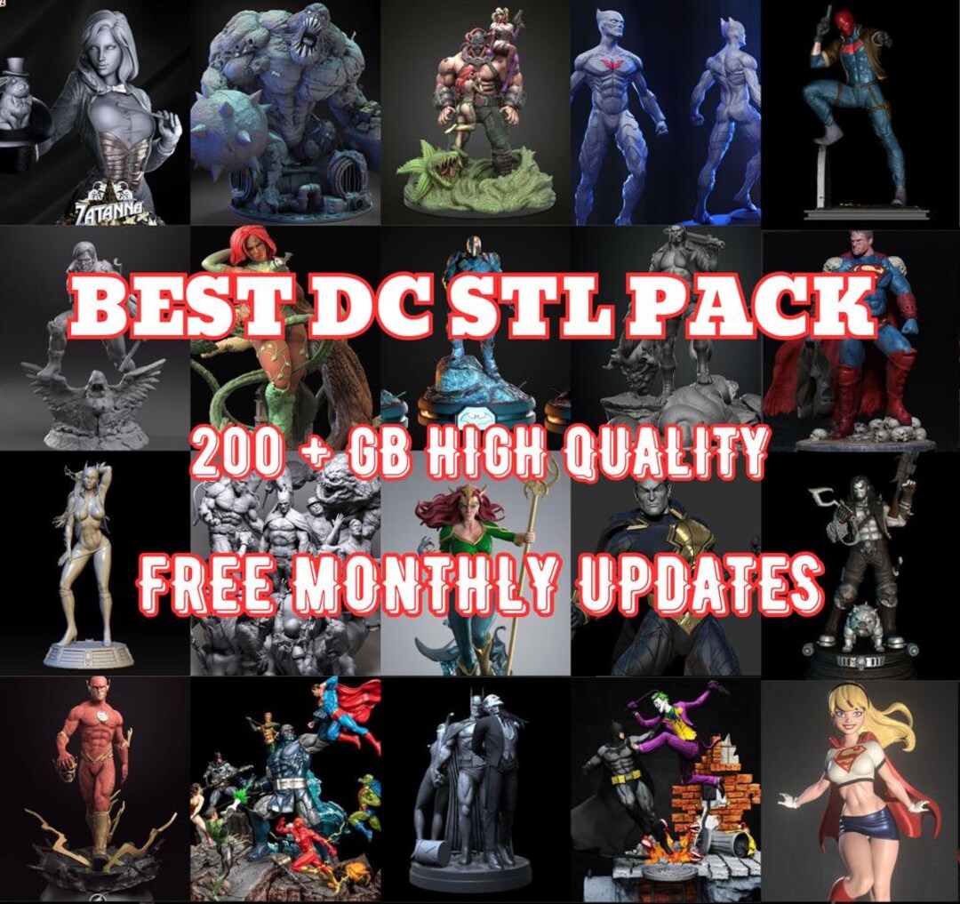 Best DC Stl Pack 3D STL Files Bundle 200 GB Models Justice League - Etsy