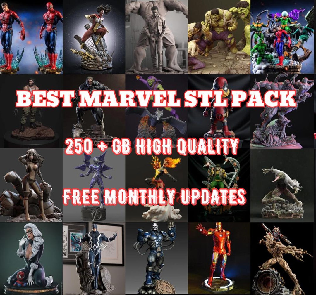 Best Marvel Stl Pack 3D STL Files Bundle 250GB Models MCU Stl Avengers ...