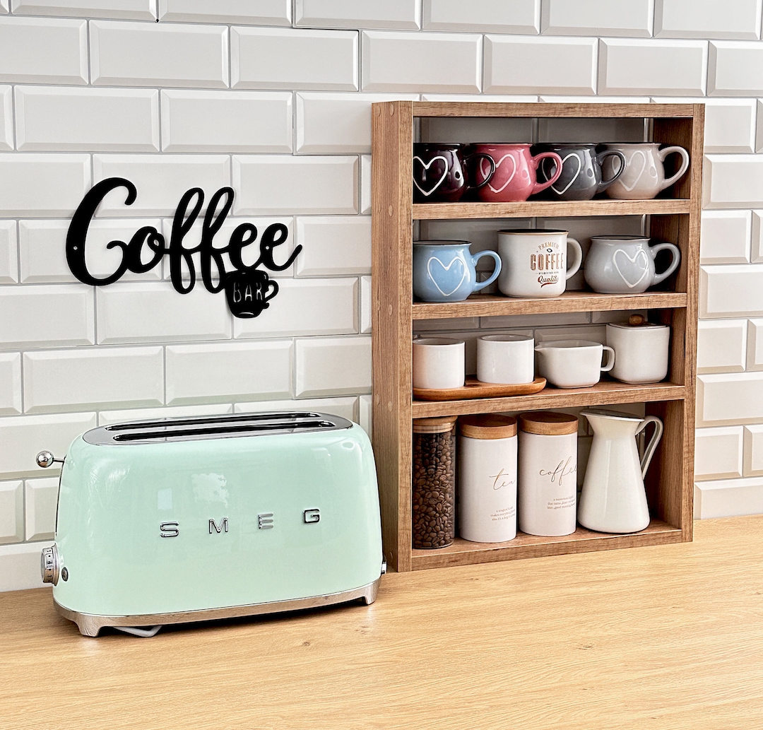 Freestanding Mug Shelf - Coffee Cup Rack - Espresso Cup Organizer ...