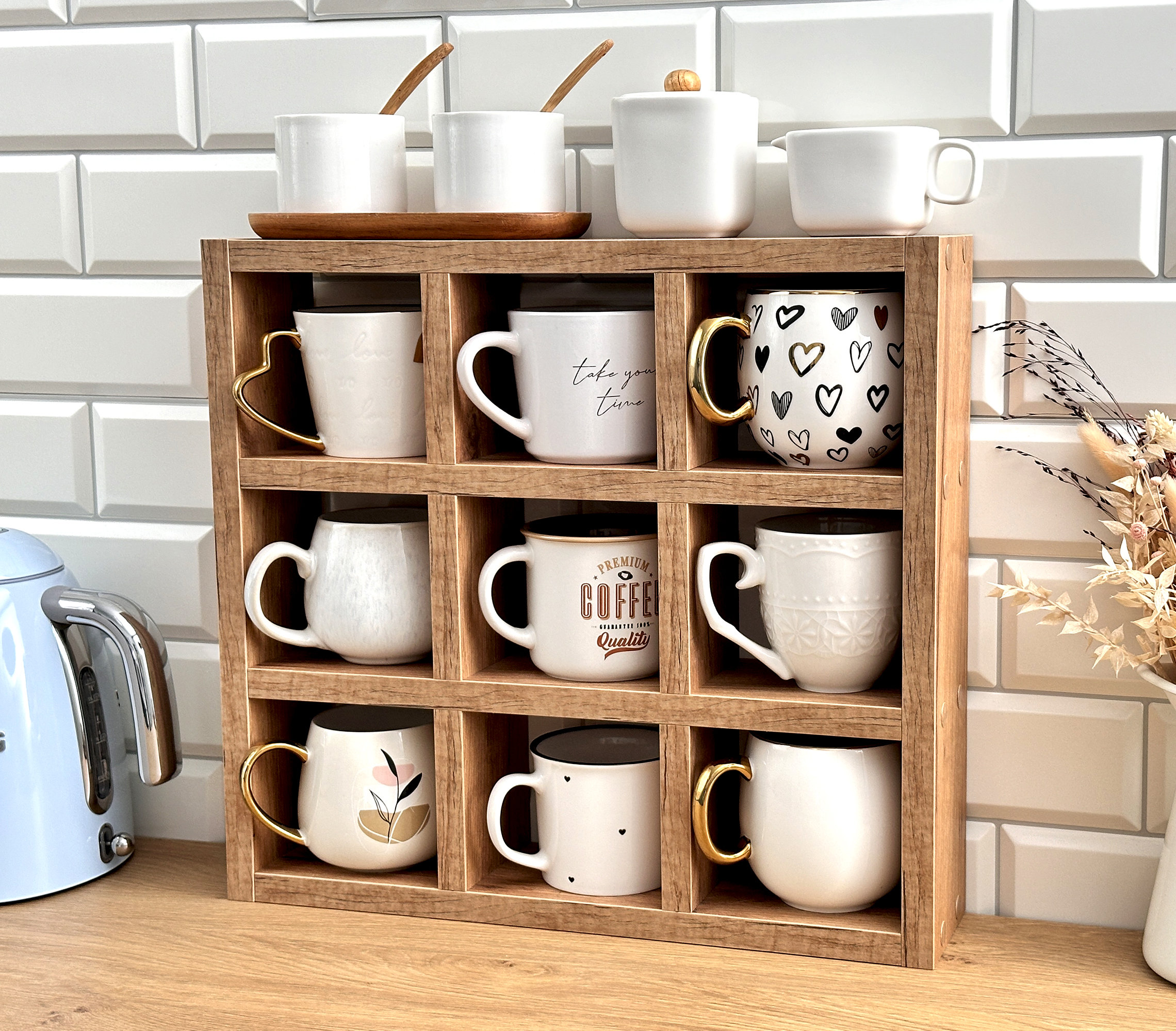 Coffee Mug Shelf, Cup Rack, Coffee Cup Holder, Coffee Mug Wall Rack ...