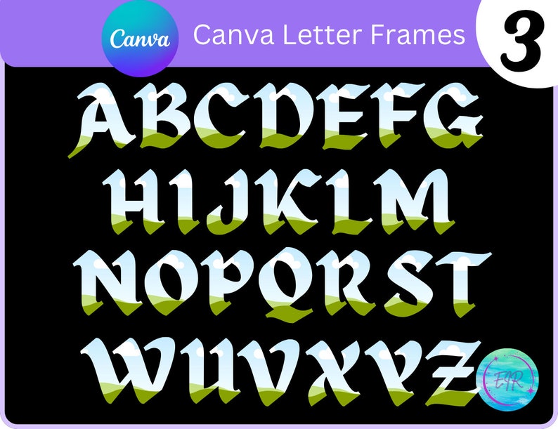 Canva Letter Frames, Editable Canva Frame Template, 26 Alphabet Letters ...
