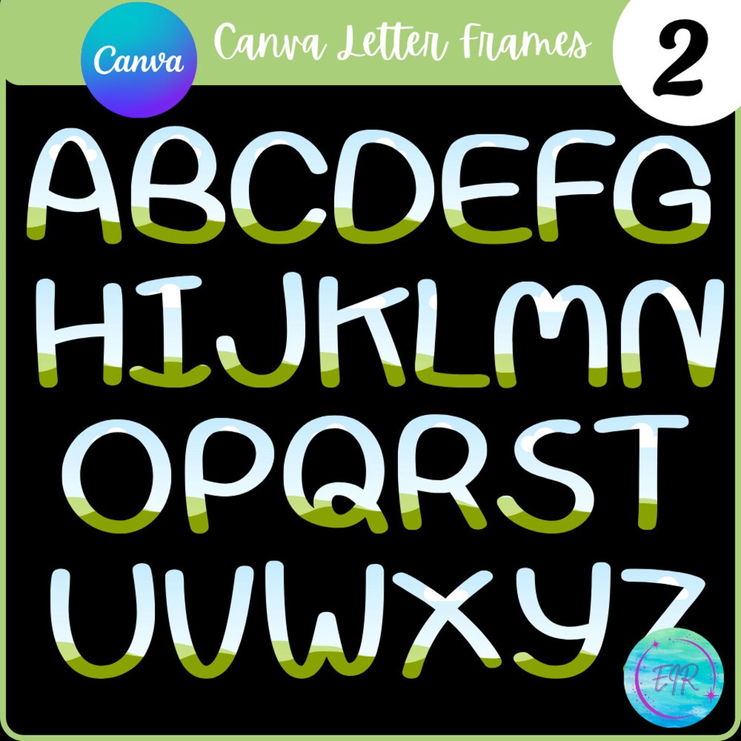 Canva Letter Frames , Editable Canva Frame Template, 26 Alphabet ...