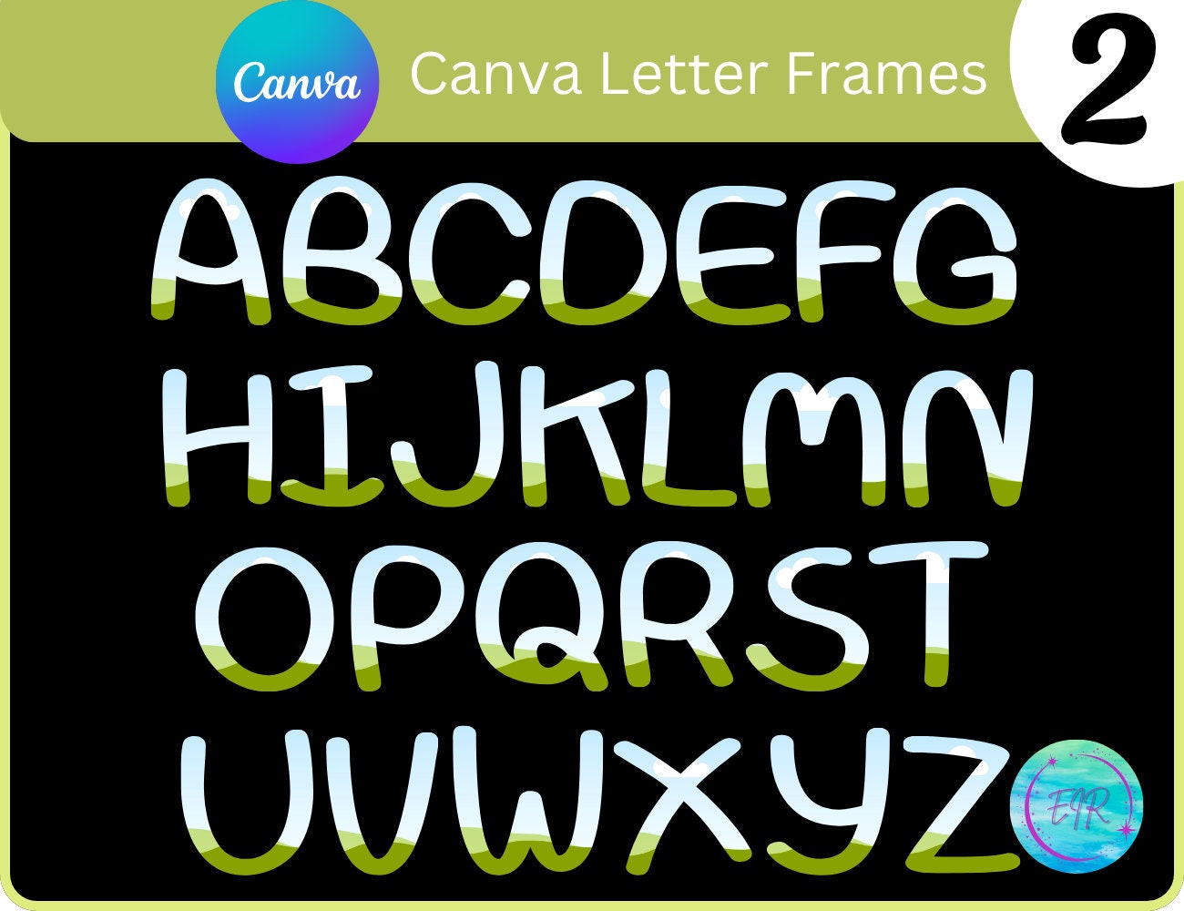 Canva Letter Frames , Editable Canva Frame Template, 26 Alphabet ...