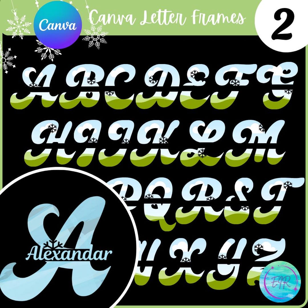 Letter Canva Frames No.2, Editable Canva Frame Template, 26 Alphabet ...