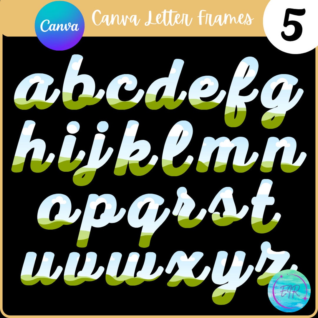 Letter Canva Frames , Editable Canva Frame Template, 26 Alphabet ...