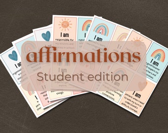 Affirmation Cards, Student Affirmation,classroom Affirmations, Positive ...