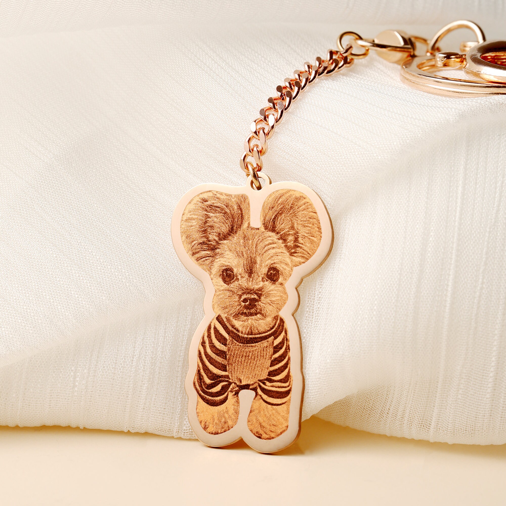 Custom Pet Photo Keychain, Personalized Picture Keychain, Engraved Name ...