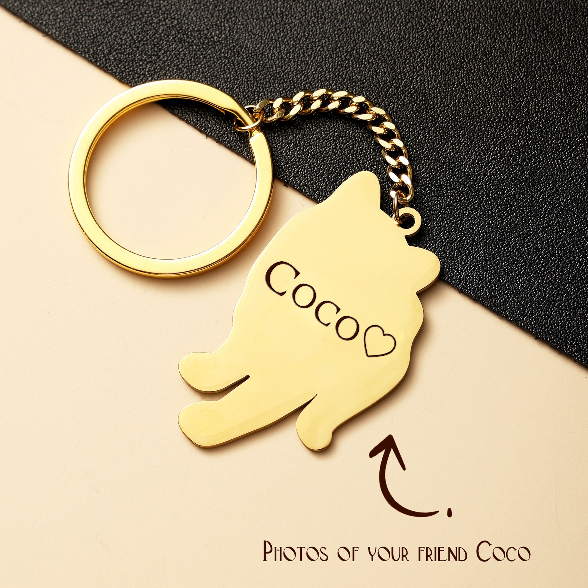 Custom Pet Photo Keychain, Personalized Picture Keychain, Engraved Name ...