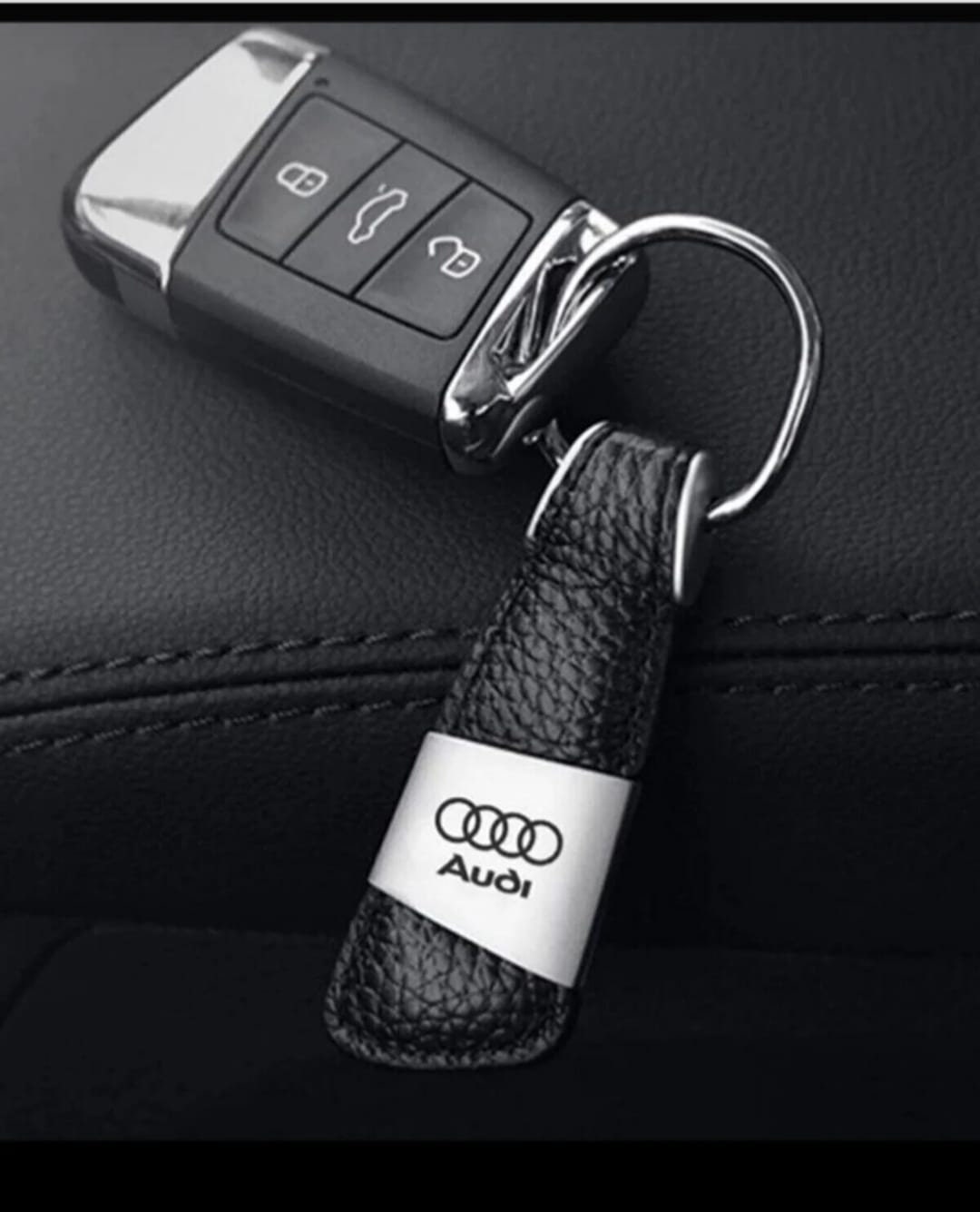 Audi Auto Keychain Metal and Leather - Etsy