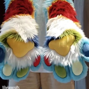 Fursuit Paws,rainbow Colorblock Paws,patchwork Paws,furry Paws,fursuit ...