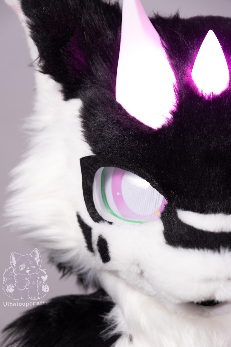 Fursuit Mask, Glowing Horned Dragon, Wicker Beast, Glowing Dragon ...