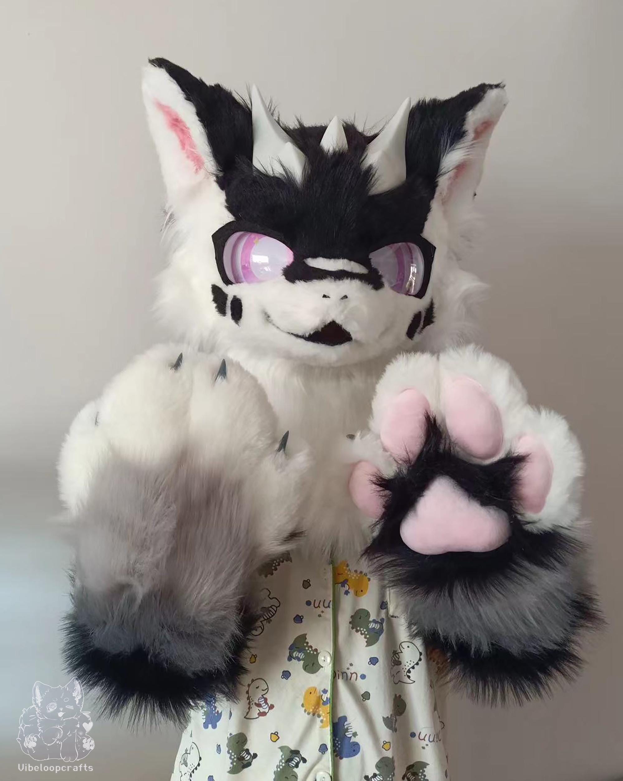 Fursuit Mask, Glowing Horned Dragon, Wicker Beast, Glowing Dragon ...