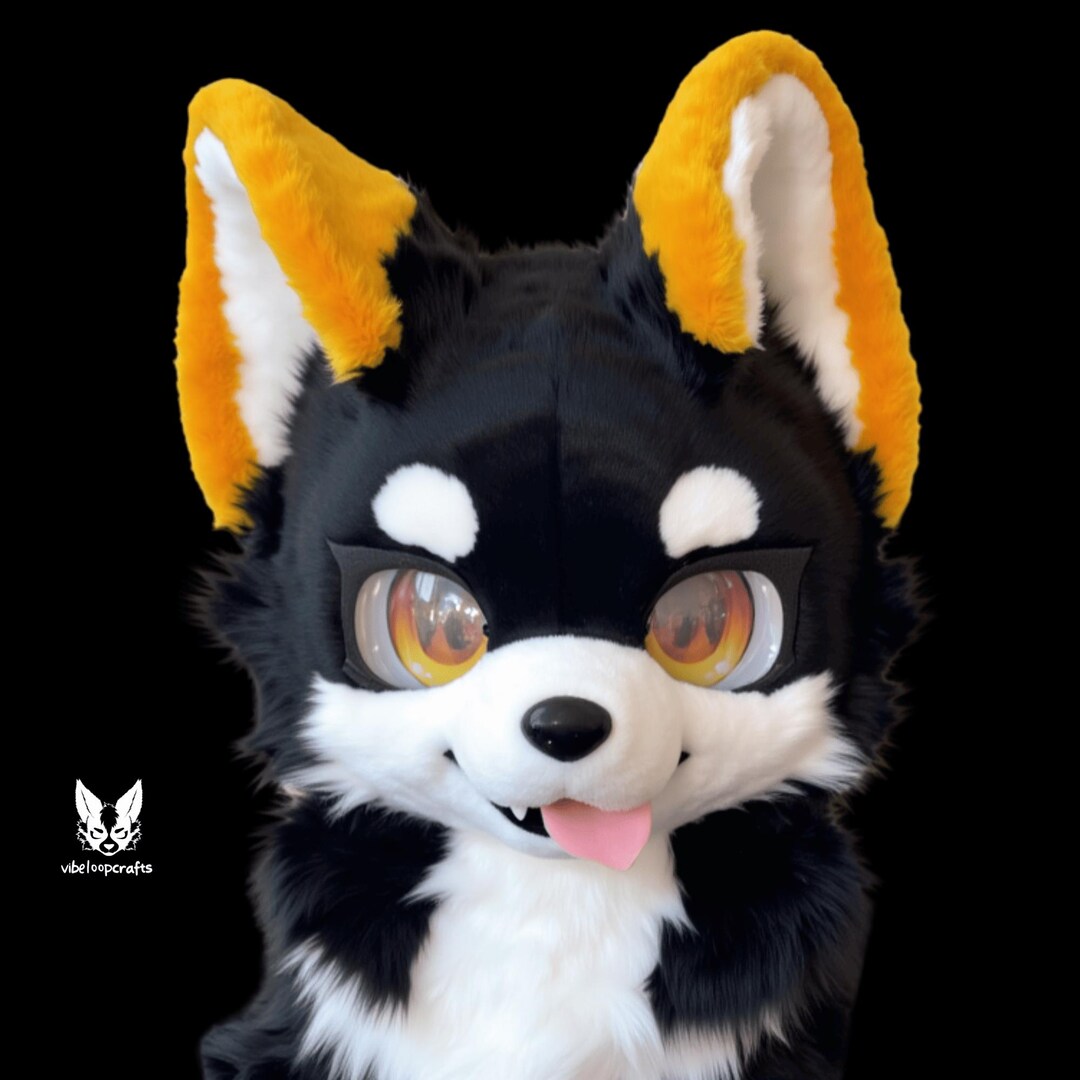 Mischievous Husky Fursuit Head, Customized Kenomo Fur Clothing, Fursuit ...
