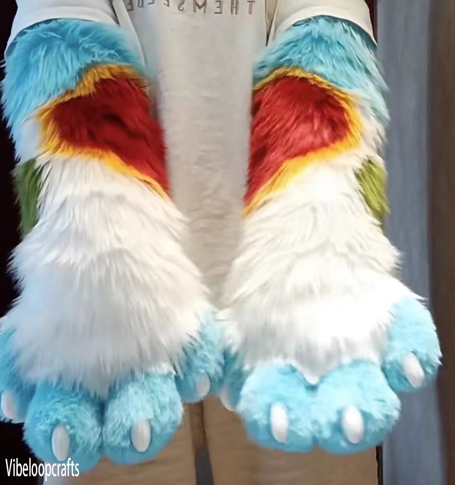 Fursuit Paws,rainbow Colorblock Paws,patchwork Paws,furry Paws,fursuit ...