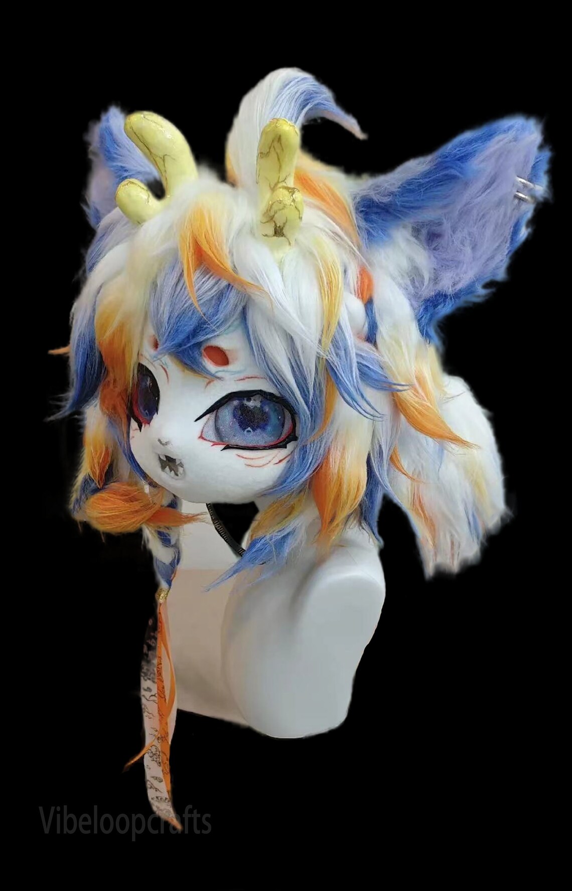 Fursuit Head,unicorn Mask,handmade Mask,rainbow Fursuit,furry Ears ...