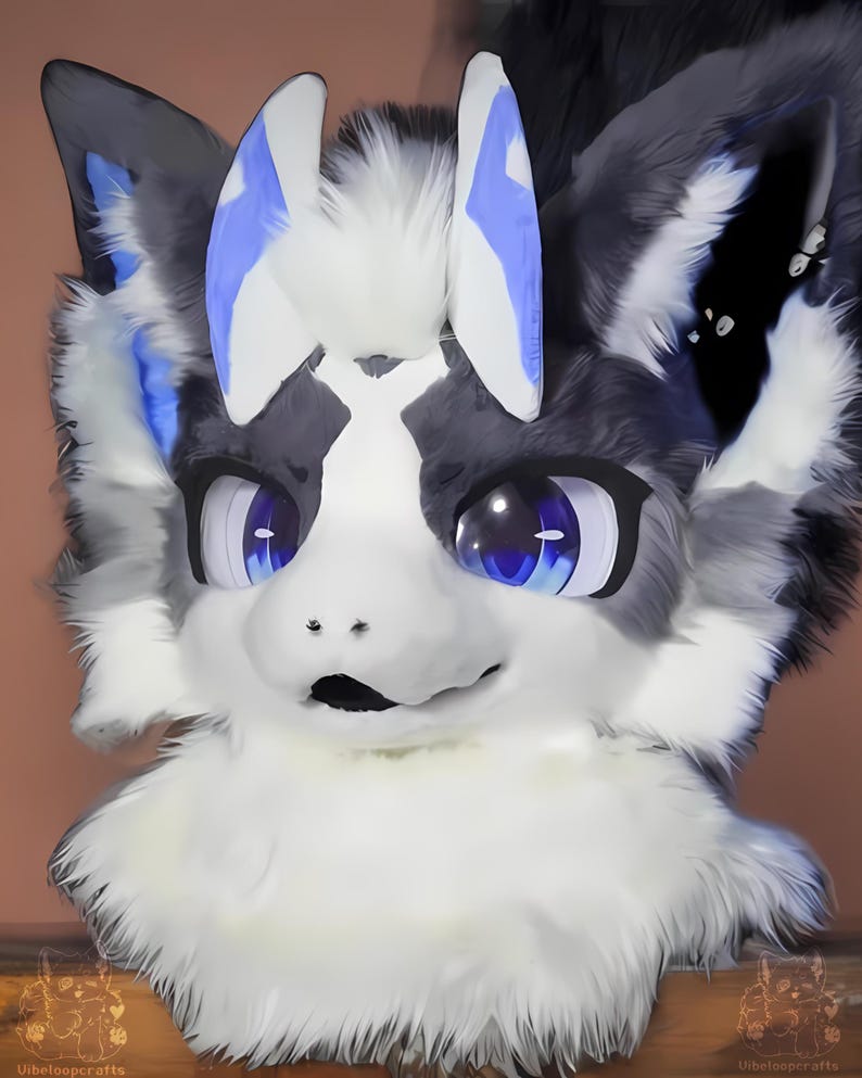 Limited Discount！fursuit Mask,fursuit Head,blue Meteor Dragon,horned ...