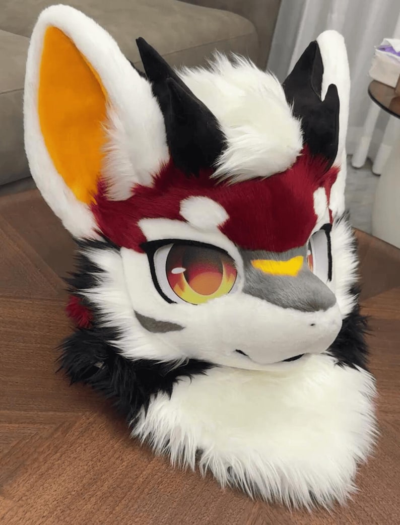 Dragon of Courage Fursuit Head, Customized Kenomo Fur Clothing, Fursuit ...