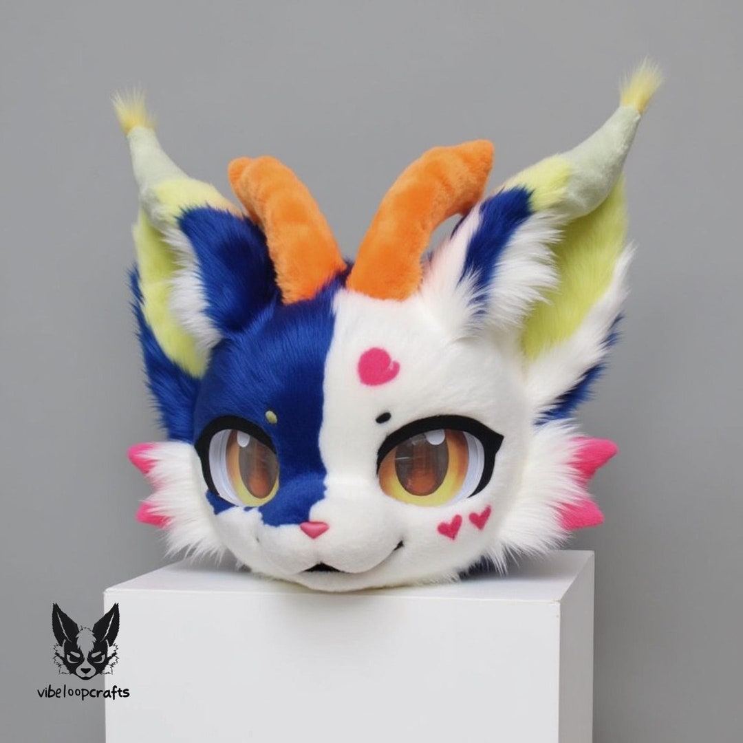 Night Twins Sky Dragon Fursuit Head, Customized Real Beast Fur Clothing ...