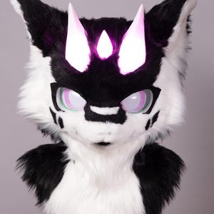 Fursuit Mask, Glowing Horned Dragon, Wicker Beast, Glowing Dragon ...