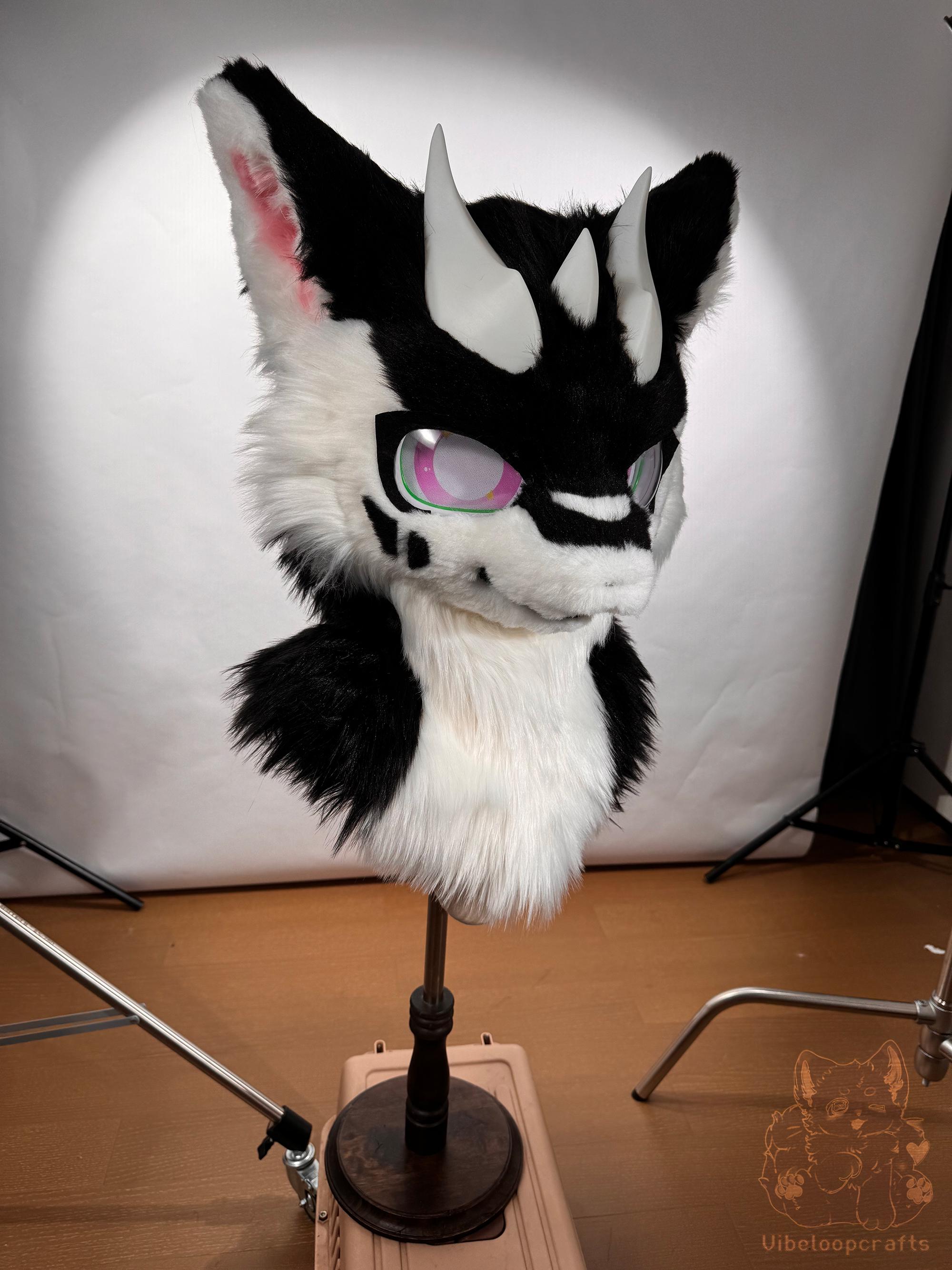 Fursuit Mask, Glowing Horned Dragon, Wicker Beast, Glowing Dragon ...