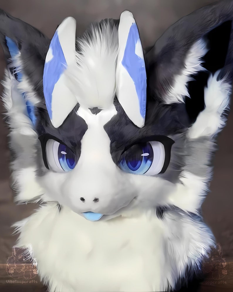 Limited Discount！fursuit Mask,fursuit Head,blue Meteor Dragon,horned ...