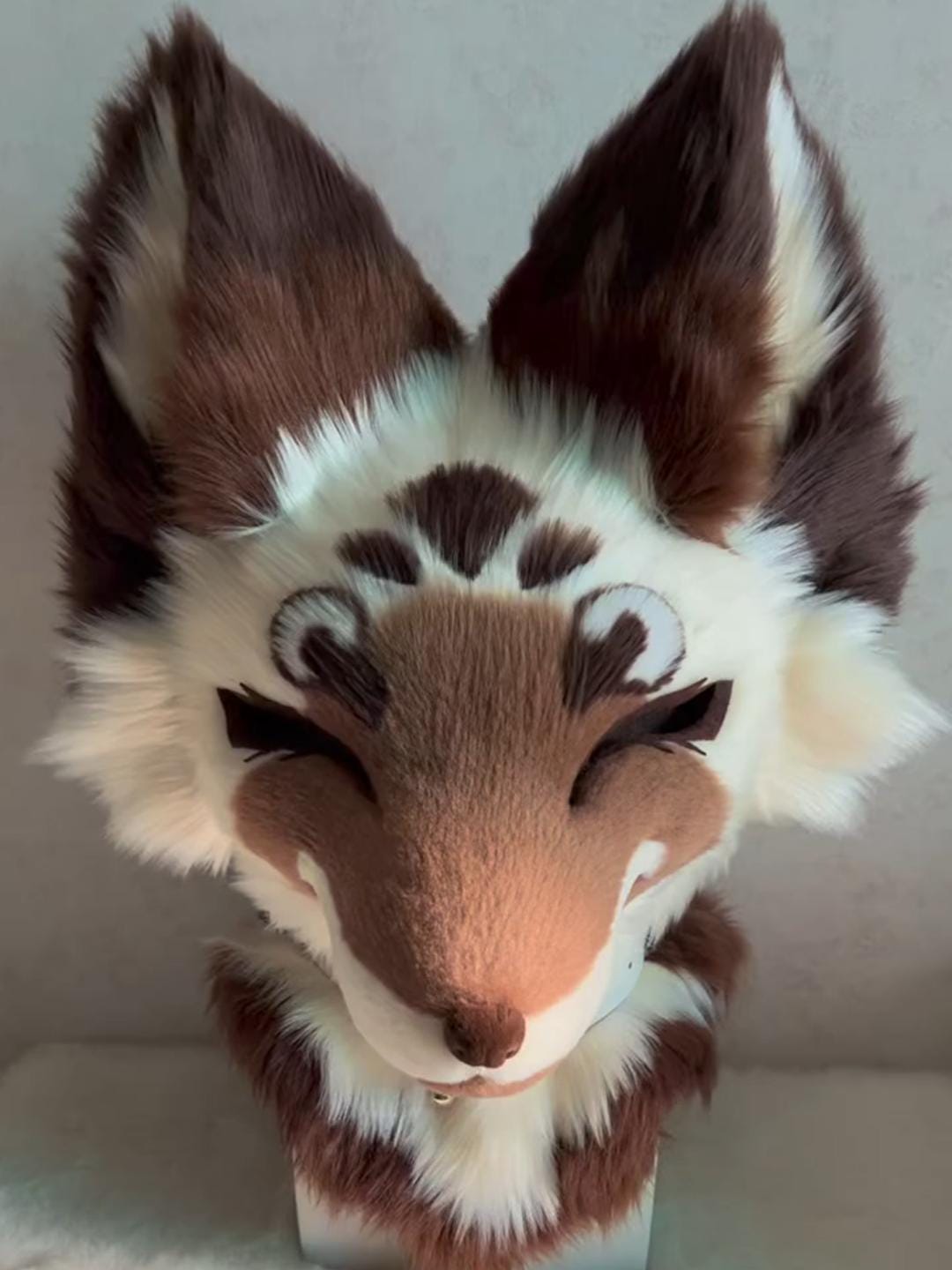 Cute Coffee Fox Lady Fursuit Head, Customized Kenomo Fur Clothing ...