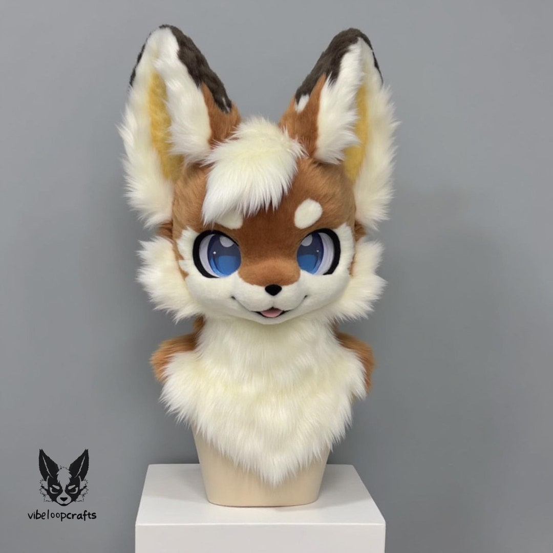 Cute Chocolate Puppy Fursuit Head, Customized Real Beast Fur Clothing ...