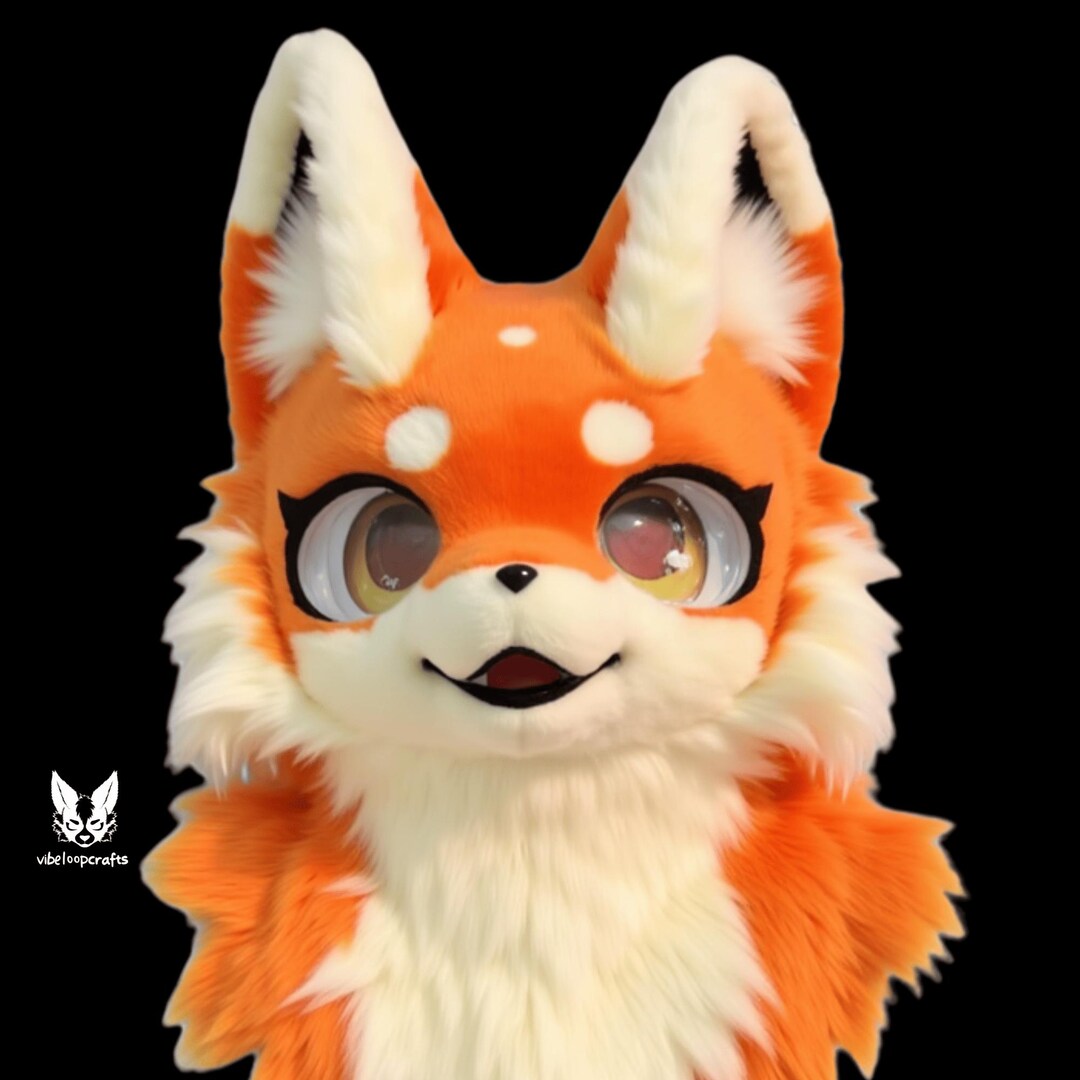 Sunny Orange Fox Fursuit Head, Customized Kenomo Fur Clothing, Fursuit ...