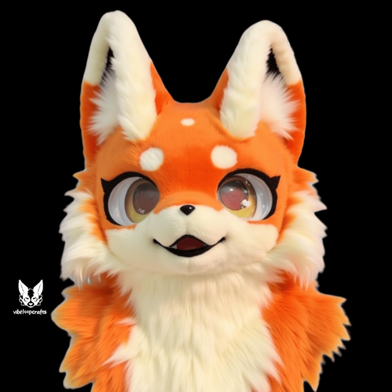 Sunny Orange Fox Fursuit Head, Customized Kenomo Fur Clothing, Fursuit ...