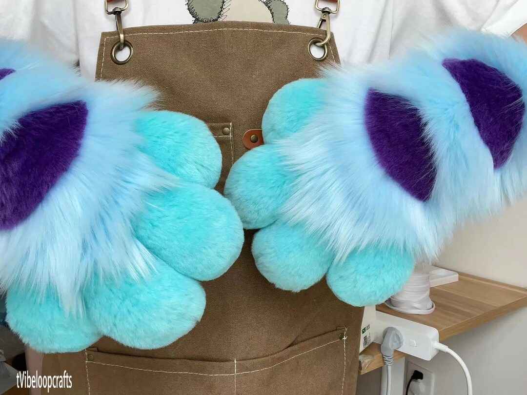 Stripes Paw,fursuit Paw,patchwork Paws,furry Nails,four-finger Claw ...