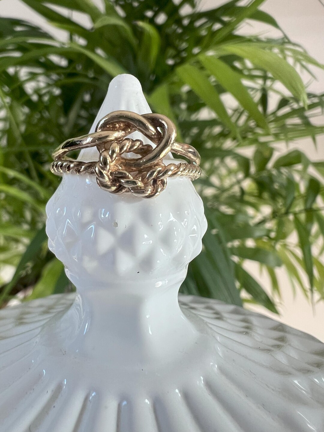 9ct Yellow Gold Double Knot Ring. UK Size N 1/2/US Size 7.25 - Etsy