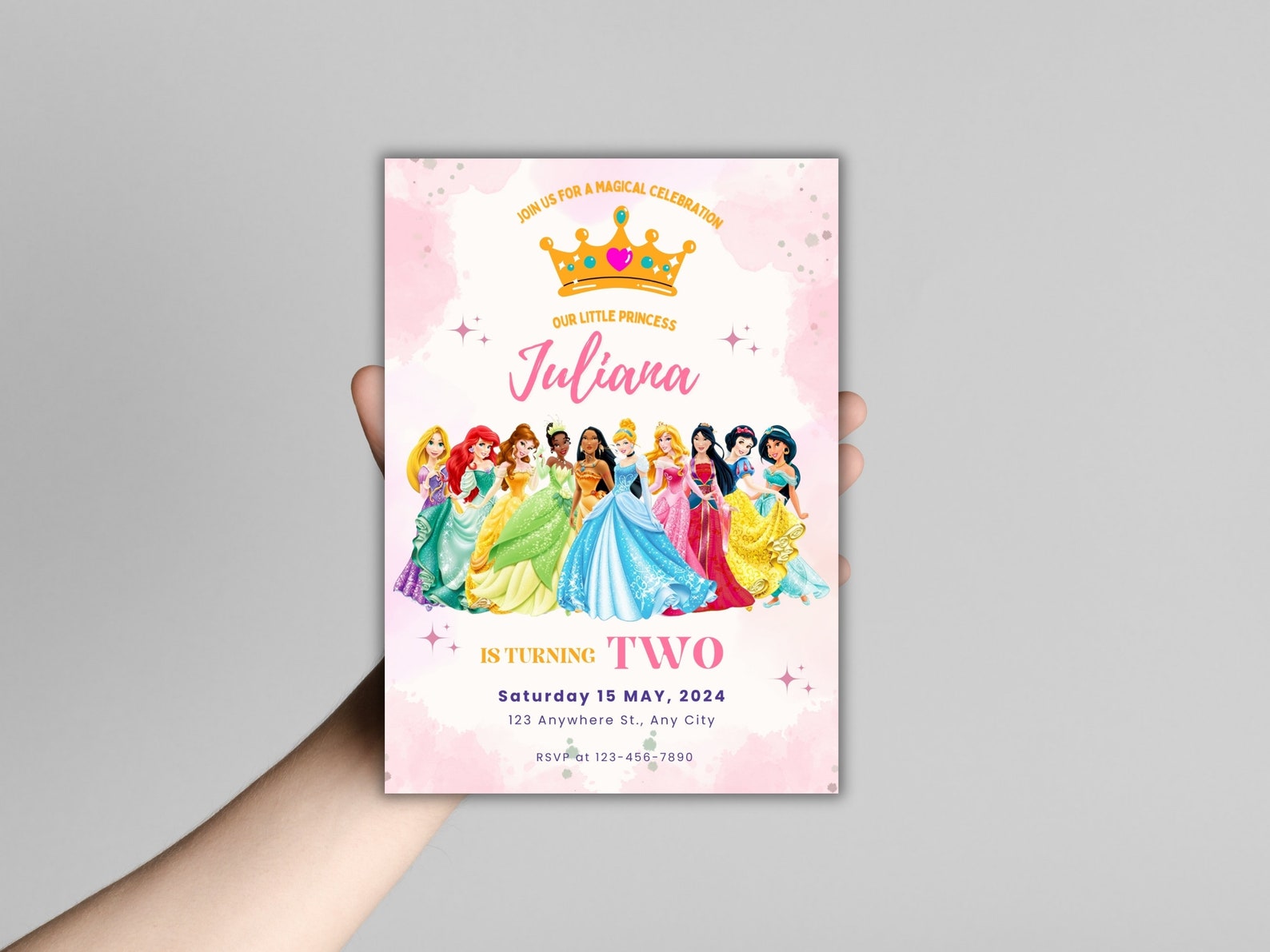 Editable Princess Birthday Template, Princess Invitation, Girl Princess ...